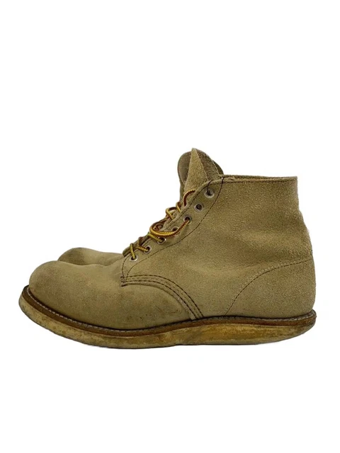 RED WING LACE-UP Boots 6-Inch Plain Toe Ivory Suede 8167 US8.5 Sole ...