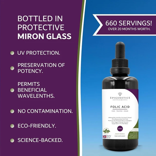 FOLIC ACID HIGH Strength Liquid Drops 100ml | 660 Servings £18.99 ...
