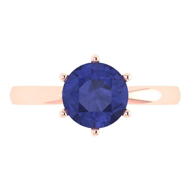 2 BAGUES DE mariage promesse de designer en pierre tanzanite taille ...