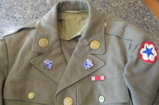 ORIGINAL WW2 VINTAGE US ARMY SERVICE FORCE UNIFORM 1941 36R INFANTRY ...