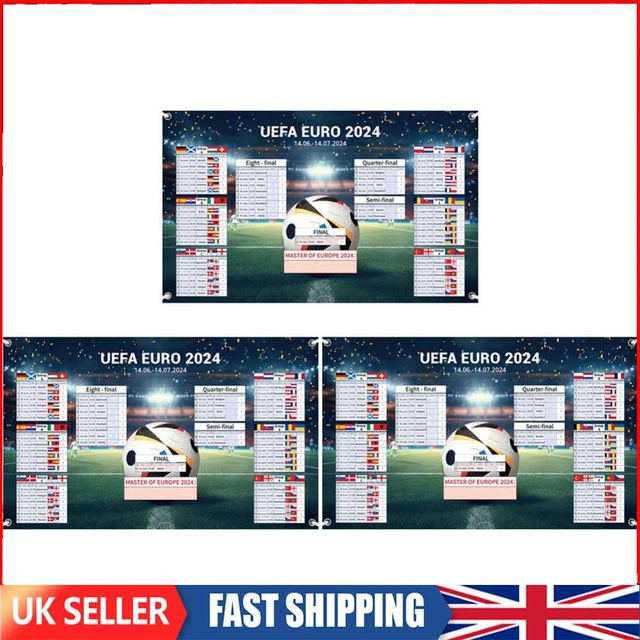 EURO 2024 WALL Chart Oxford Cloth Schedule Wallchart 110x180cm for Children Fans £12.29 ...