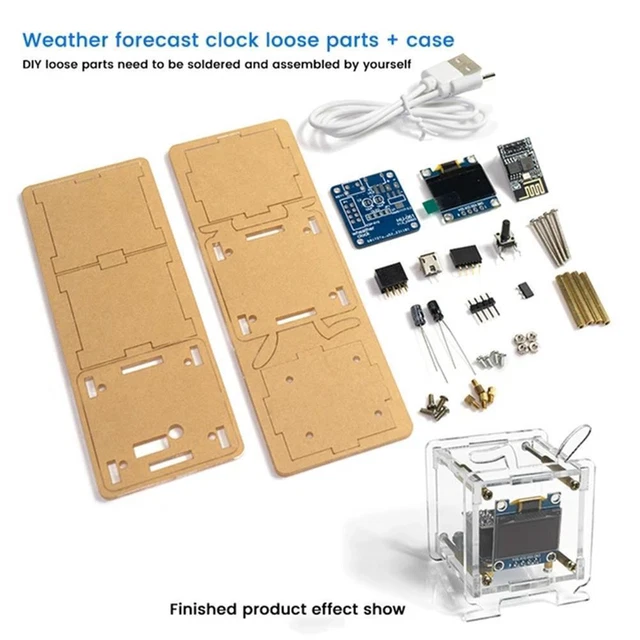 Esp8266 Mini Electronic Clock Diy Kit 096 Inch Oled Display Supports 24g Wi οκ 1879 