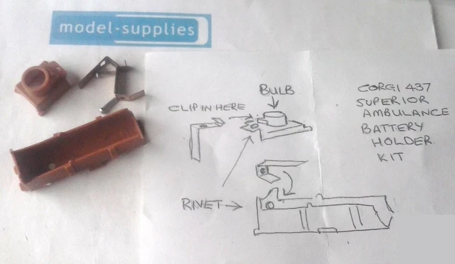 CORGI 437 SUPERIOR Ambulance reproduction red plastic battery box kit £ ...