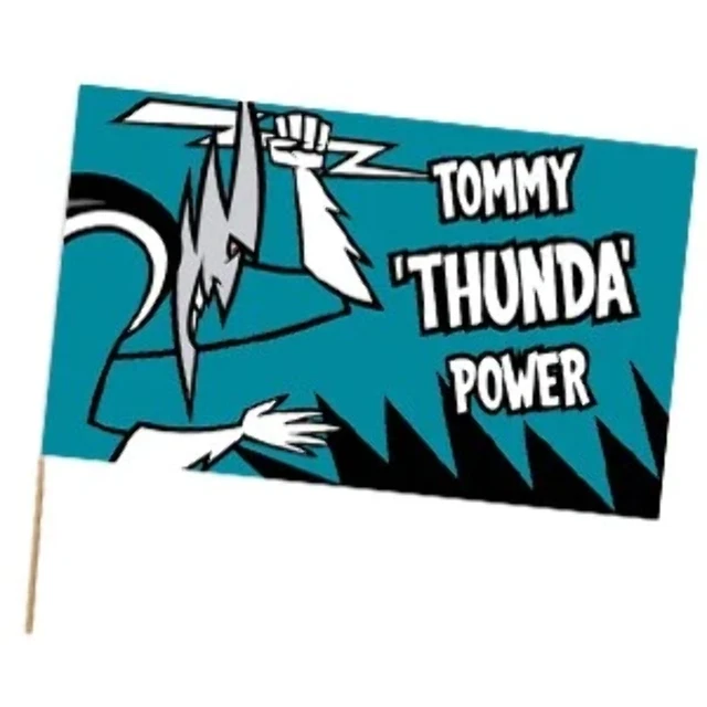 PORT ADELAIDE POWER Official AFL Medium Flag (No stick) 30cm x 48cm ...