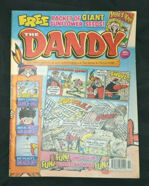 UK COMIC DANDY issue 3158 01/06/02 June 1st 2002 Desperate Dan Dominoes ...