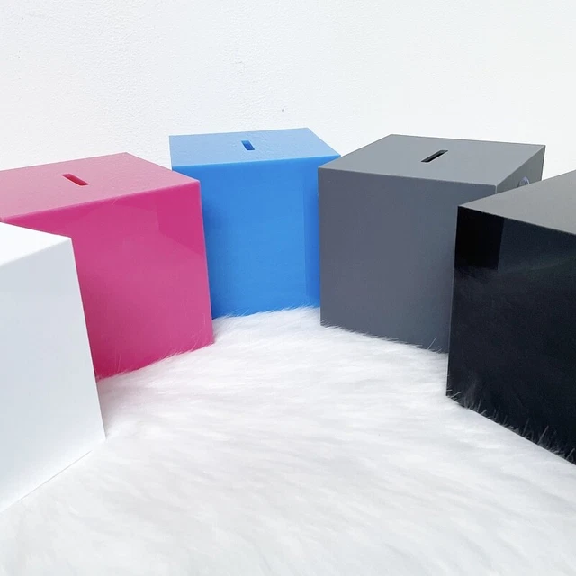 PLAIN MONEY BOX Piggy Bank White Pink Blue Grey Black Birthday ...