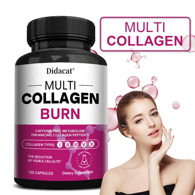 MULTI COLLAGEN PEPTIDES-120 Capsules-Type I,II,III,V,X Anti-Aging ...