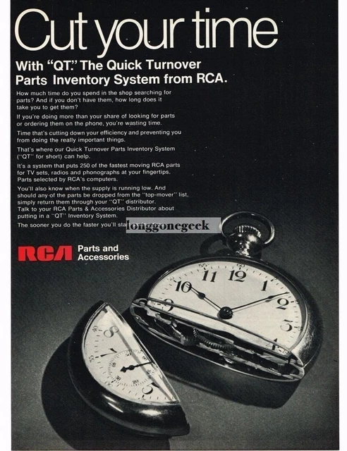 1970 RCA QUICK Turnover Parts Inventory System Cut Watch Vintage Ad £6. ...