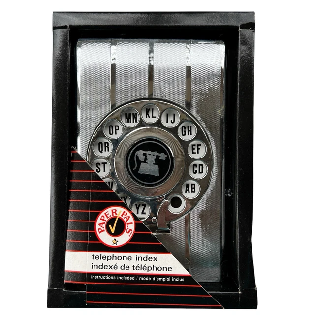 VINTAGE ROTARY DIAL Teledex - Dial To Open Telephone Number Silver ...