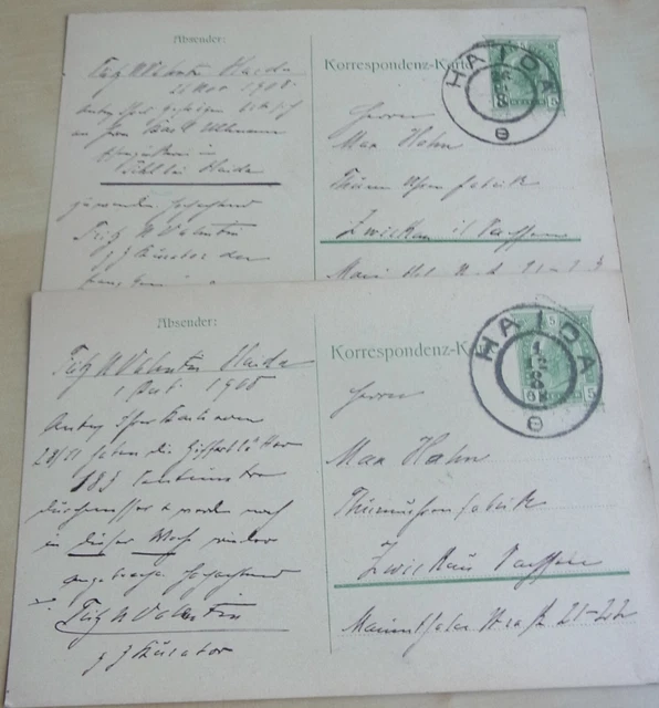 2 PKS HAIDA (Böhmen) 1908, Fritz N. VALENTIN, Großvater Karl Friedrich ...