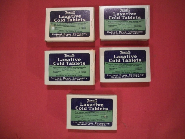 VINTAGE DRUG STORE Display, Rexall Laxative Cold Tablets #D367 ...