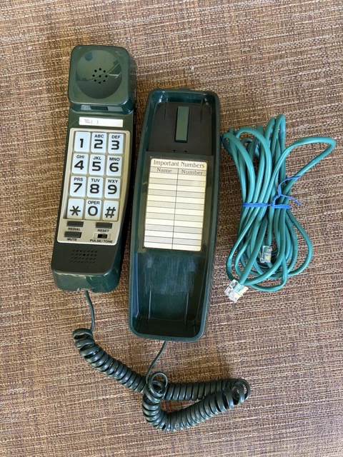 VINTAGE LENOXX PH-300 Push Button Hunter Green Wall Mount Desk Phone ...