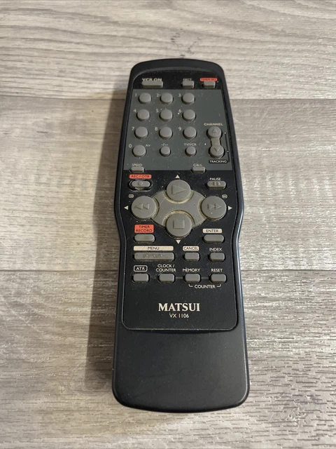 GENUINE MATSUI VX 1106 Vcr Vhs Video Cassette Recorder Remote Control ...