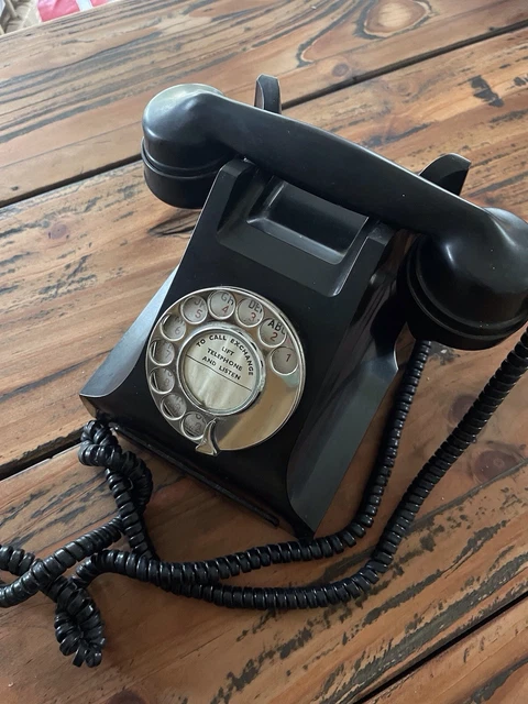 VINTAGE BLACK GPO Bakerlite Rotary Dial telephone £42.30 - PicClick UK