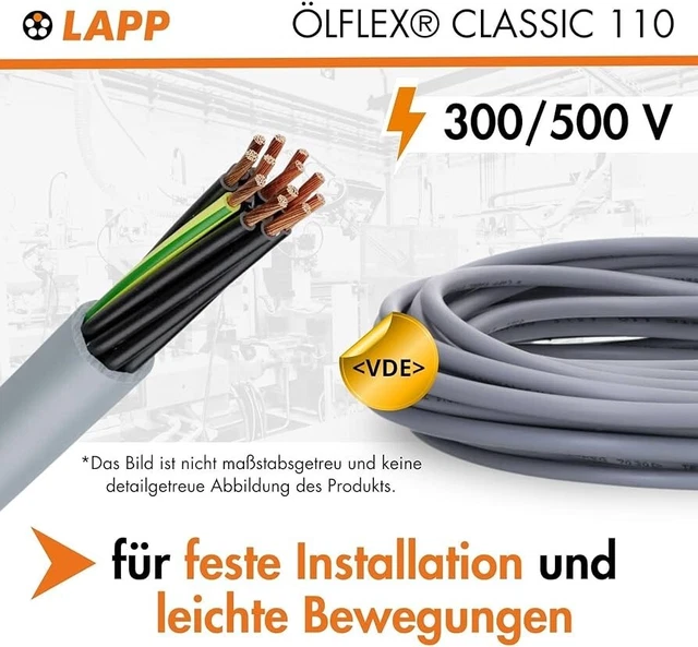 LAPP ÖLFLEX CLASSIC 110 Steuerleitung YSLY-JZ 2G0,5 3G0,75 4G0,75 5G0 ...