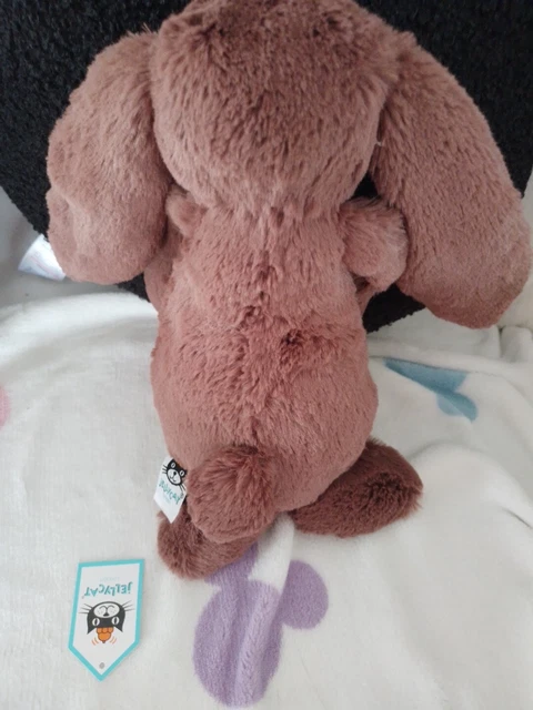 JELLYCAT MEDIUM BASHFUL Fudge Bunny With Detached Tag 2022 Retired £10. ...