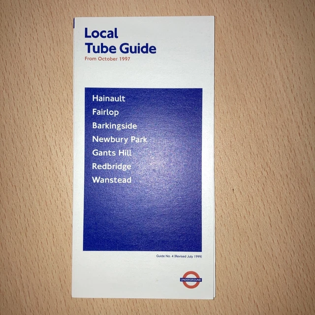 LONDON UNDERGROUND TUBE Map (. Guide. No 4. October. 1997. ) £1.99 ...