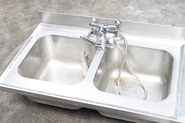 ECKSPÜLE SPÜLBECKEN DOPPELBECKEN Waschbecken Küche Gastronomie ...