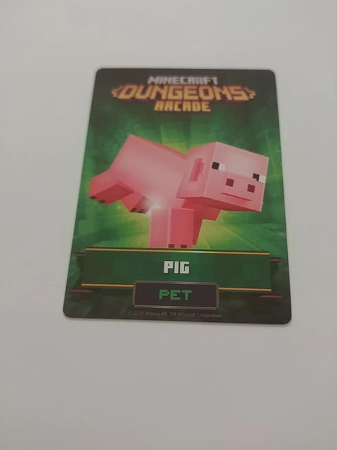 2024 RAW THRILLS Minecraft Dungeons Arcade Vending Cards Common Pig £1. ...
