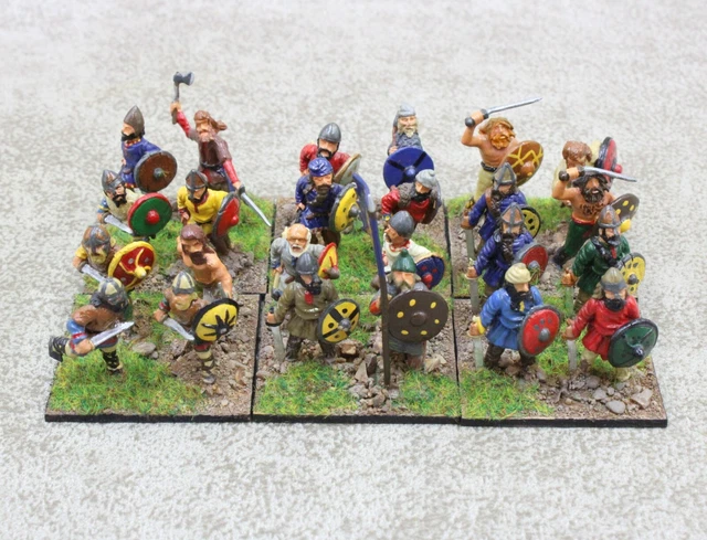 25MM DARK AGES metal SAXON INFANTRY x24 Painted Saxons Welsh Scots ...