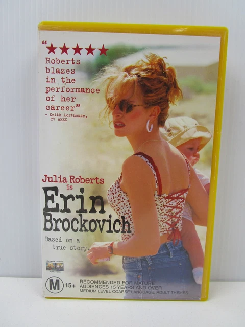 ERIN BROCKOVICH, JULIA Roberts, VHS Tape, Vintage Video, Movie M, 2000 ...