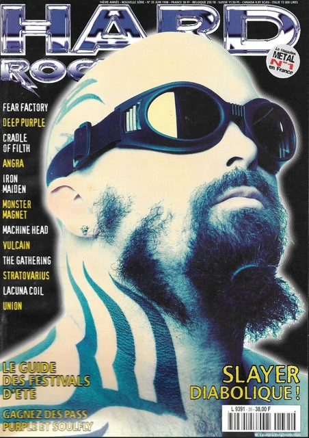 REVUE: HARD ROCK Magazine n° 35 NF Slayer Fear factory Deep Purple ...