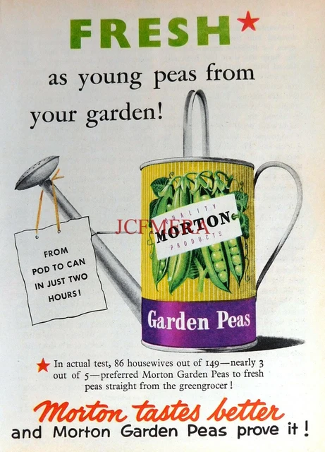 'MORTON' TINNED GARDEN Peas ADVERT - Original 1955 Print £2.97 ...