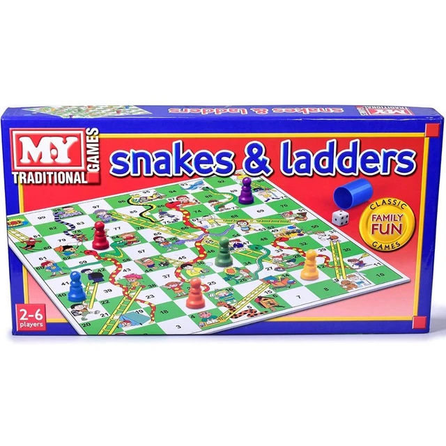 FAMILY KIDS SNAKES and Ladders Board Game Traditional Children Games ...