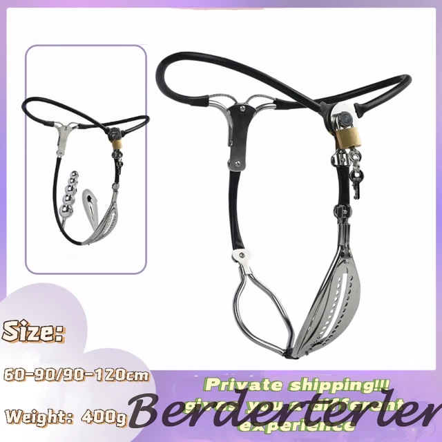 Female Chastity Belt Stainless Steel Underwear Strapon Lockable Pants Sm Bondage Eur 4649