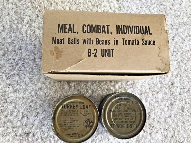 VINTAGE VIETNAM US Army C Rations, 2 Cans + Box, Turkey Loaf and Fruit ...