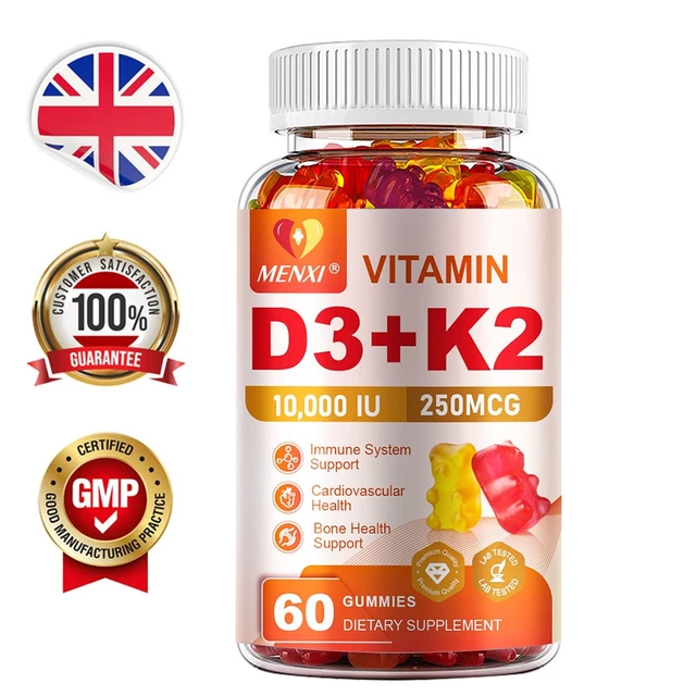 VITAMIN D3 1000 IU With K2-MK7 Vitamin Supplement Strong Bones 60 ...