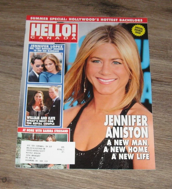 HELLO CANADA MAGAZINE Jennifer Aniston KATE Middleton AARON Eckhart ...