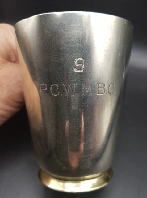 VINTAGE HALF PINT Stamped Silver Plated Tankard Measure Gaskell ...