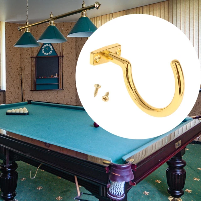 CROCHET DE QUEUE de billard avec 2 vis, tige de pont dorée, crochet de ...