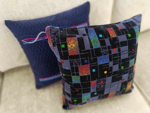 FIRST DYNAMIC LINE Moquette Cushion Bus Train Transport Vintage 43x43cm ...