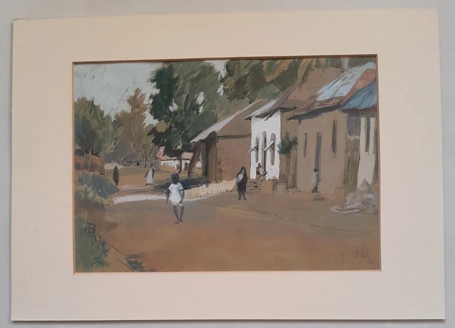 SYBELLA K. STILES (1912-2003) "Tanzanian Village Street" Original ...