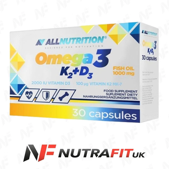 ALLNUTRITION OMEGA 3 K2+D3 vit D K MK-7 EPA DHA immune system support ...