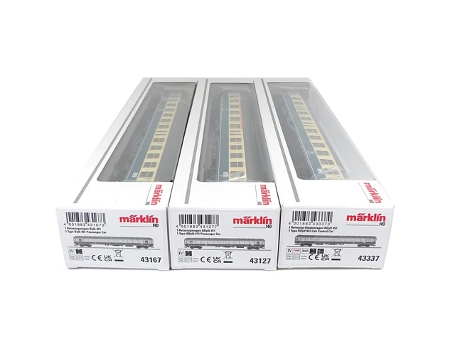 MÄRKLIN H0 PERSONENWAGEN Set beleuchtet mfx 43127 43167 43337 neu, OVP ...