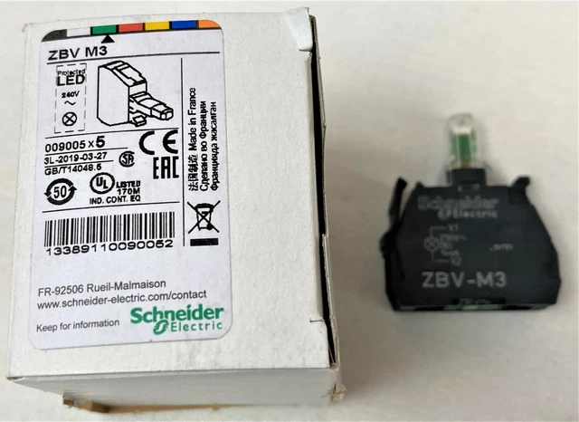 SCHNEIDER ELECTRIC ZBV M3 LED Module, Lamp Socket Green 009005 (VE 5pcs ...