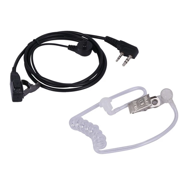2 PIN COVERT Acoustic Air Tube Mic Microphone Earphone Earbud ...