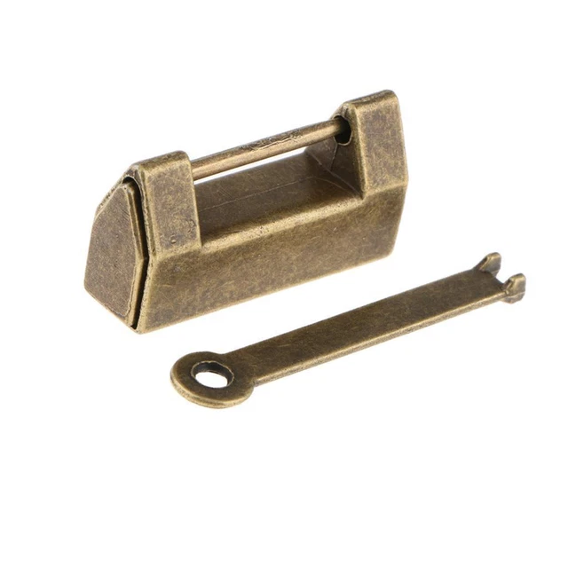 ANTIQUE JEWELRY BOX Chest Cabinet Padlock Traditional Chinese Lock with ...