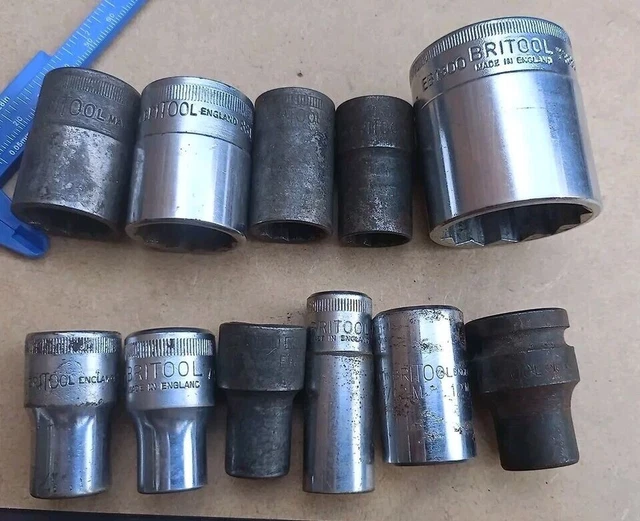 GENUINE BRITOOL MIXED Socket Set 11 Sockets 3/8 And 1/2 Drive See For ...