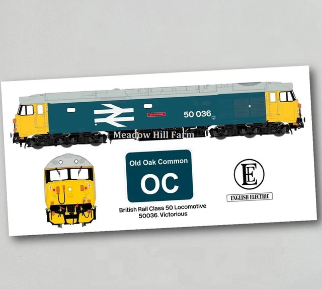 BRITISH RAIL CLASS 50 Fridge Magnet 50036 Victorious BR Blue Diesel ...
