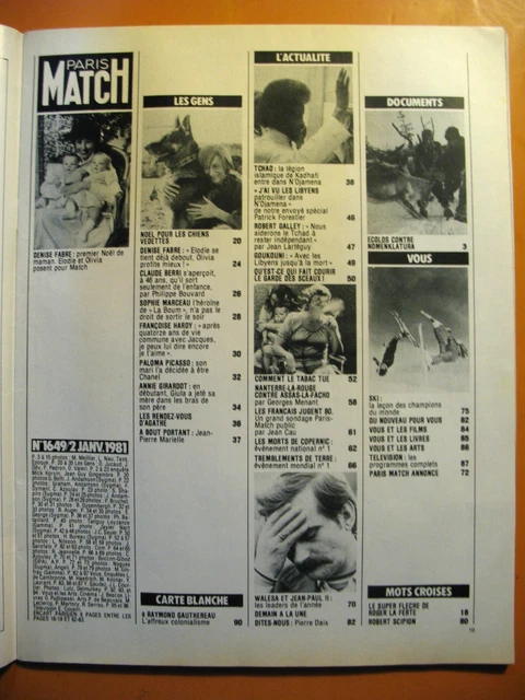 PARIS MATCH N° 1649 du 02/01/1981. Denise Fabre avec Elodie et Olivia ...