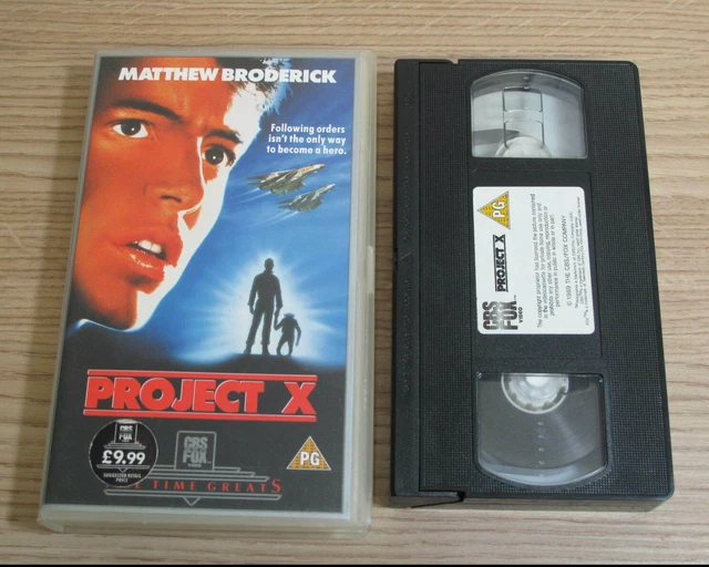 PROJECT X - PAL - Movie VHS Video Tape - Matthew Broderick - Rare 80's ...