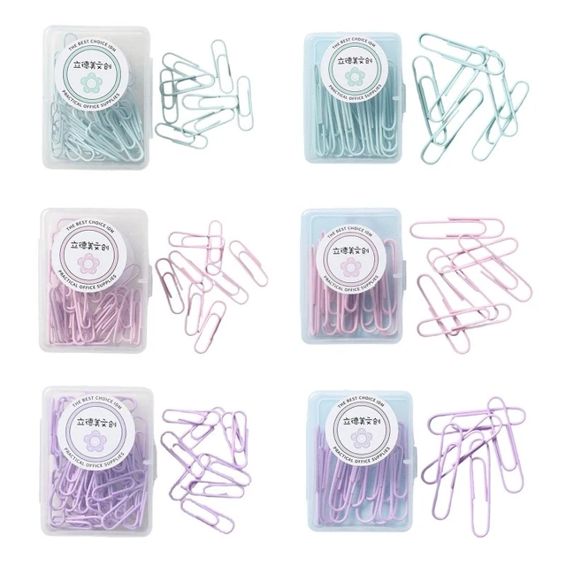 METAL PAPER CLIPS Colorful Medium Large Paper Clips Rustproof Coated ...