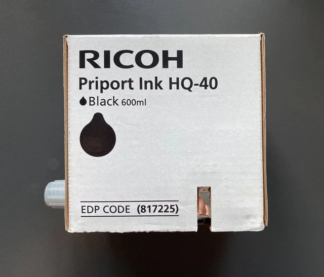 GENUINE RICOH PRIPORT Ink - HQ-40 BLACK - 600ml (INC VAT) £25.00 ...