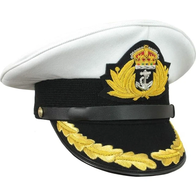 WW2 BRITISH UK Royal Navy Military Captains Officers Peak Visor Hat Cap ...