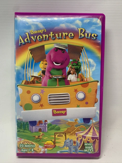 BARNEY’S ADVENTURE BUS VHS Video Tape RARE Sing Along Songs VTG Purple ...