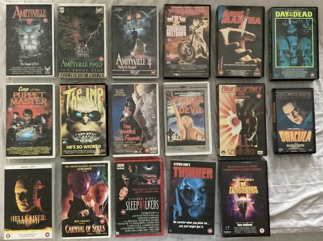 VHS VIDEO HORROR Collection RARE Pre Cert Ex Rental Big Box Embossed Set £10.00 - PicClick UK